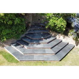 Brazilian Black Slate | Bullnose Step Tread